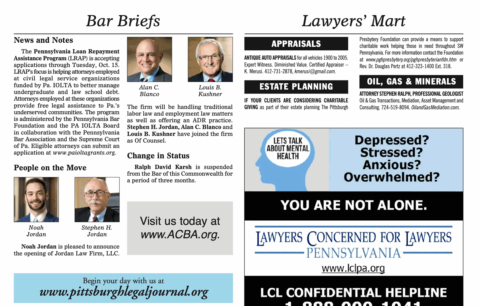 ACBA Lawyers Journal | Jordan Law